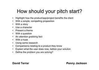OTA The Art of the Pitch Workshop handout | PDF | Business | Business ...