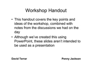 OTA The Art of the Pitch Workshop handout | PDF | Business | Business ...