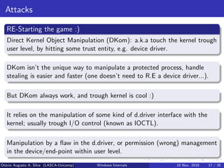 Windows Internals: fuzzing, hijacking and weaponizing kernel objects | PPT