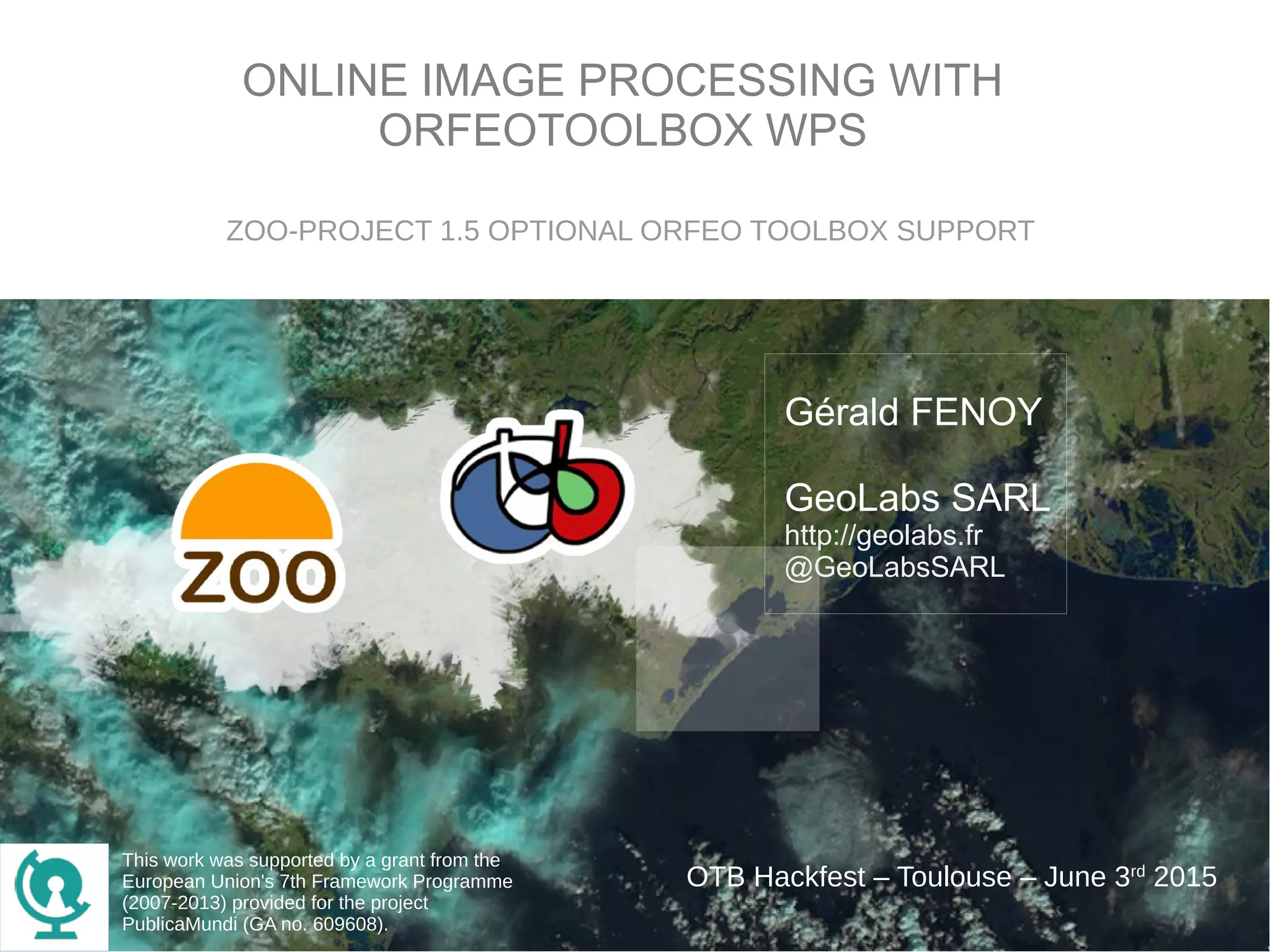 ONLINE IMAGE PROCESSING WITH ORFEOTOOLBOX WPS | PDF