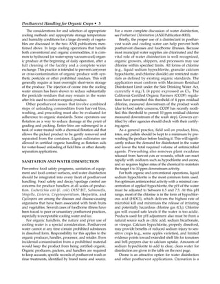 Postharvest Handling for Organic Crops ~ California | PDF