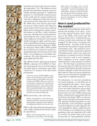 Seed Production and Variety Development | PDF