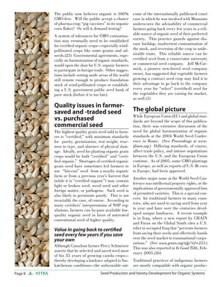 Seed Production and Variety Development | PDF