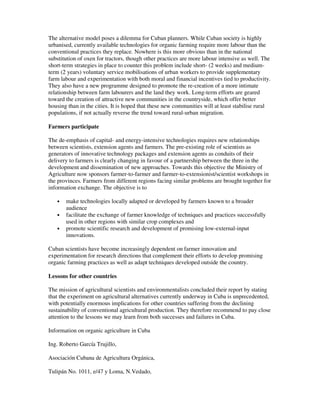 Cuba's Experiment with Organic Farming | PDF