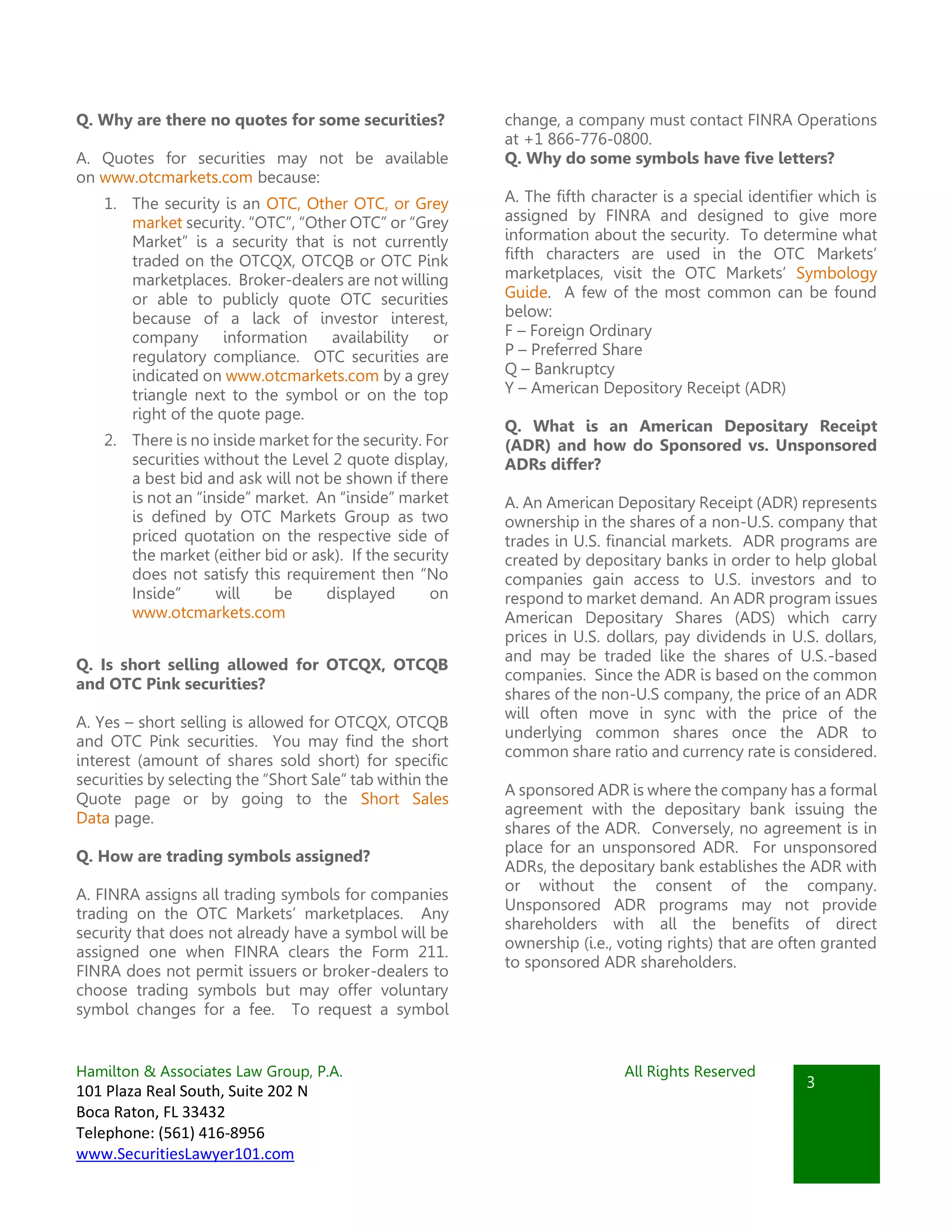 OTC Markets O A | PDF