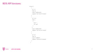 Open Telekom Cloud Rel 4 RDS v3 API discovery | PPT