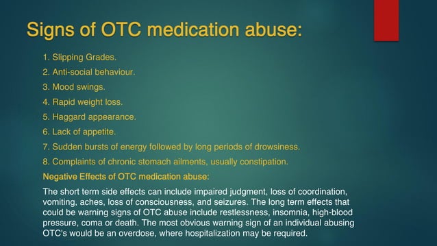 OTC Abuse - Information Classroom Presentation | PPT