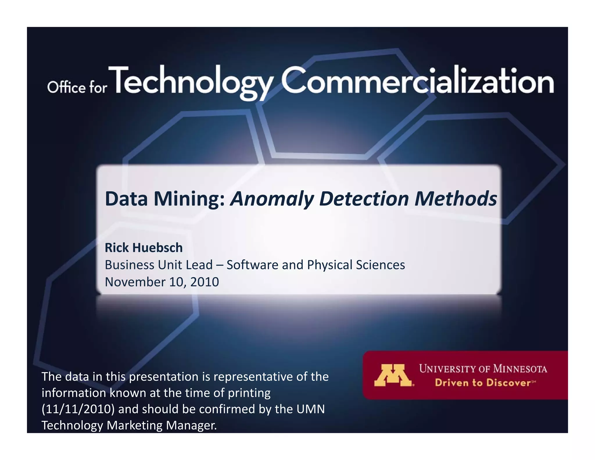 OTC Data Mining Anomaly Detection Methods | PPT