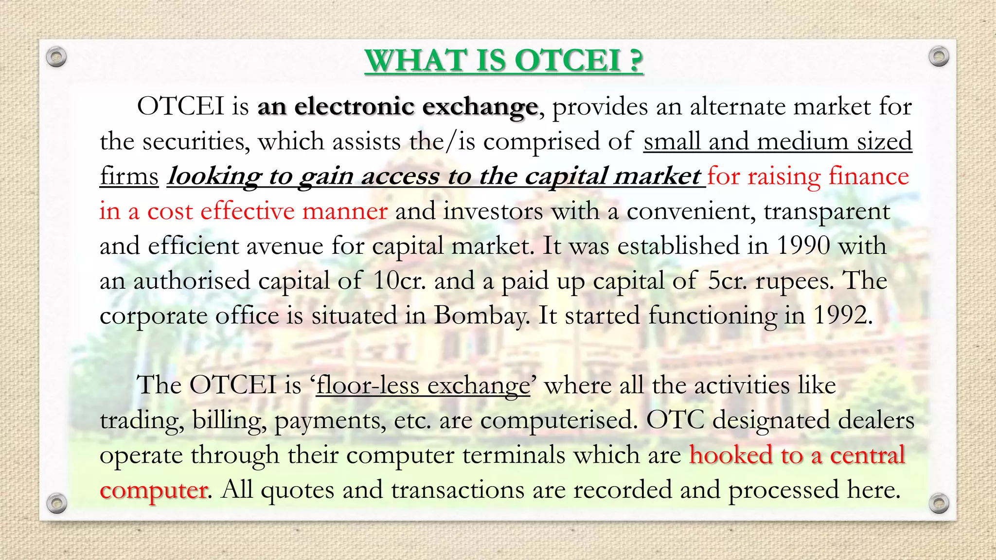 OTCEI ppt by parimal | PPT