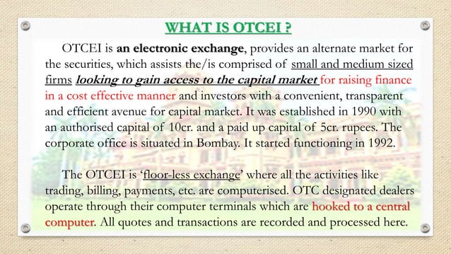OTCEI ppt by parimal | PPT