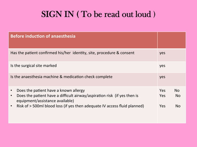 OT Check List | PDF | Lung and Respiratory Health | Diseases and Conditions