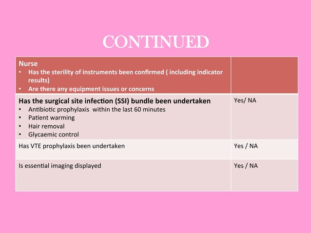 OT Check List | PDF | Lung and Respiratory Health | Diseases and Conditions