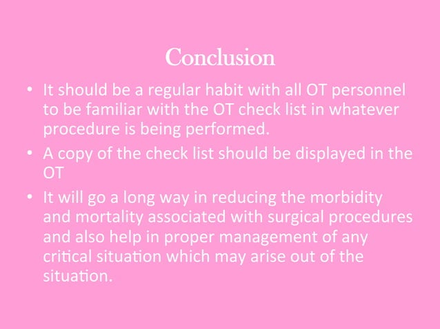 OT Check List | PDF | Lung and Respiratory Health | Diseases and Conditions