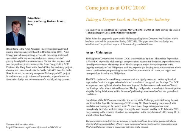 OTC 2016 Presentation Flyer | PPT