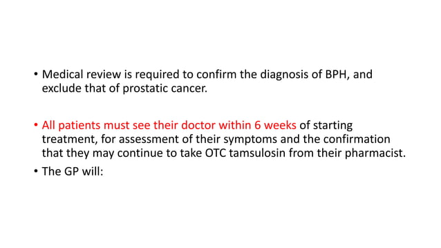 OTC Medications - Benign Prostatic Hyperplasia (BPH) | PPT