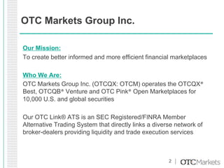 OTC Markets Group Presentation at Heritage Foundation, 5/4/15 | PPT