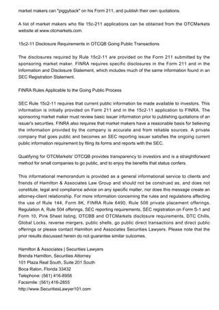 OTCQB Going Public Structures | PDF