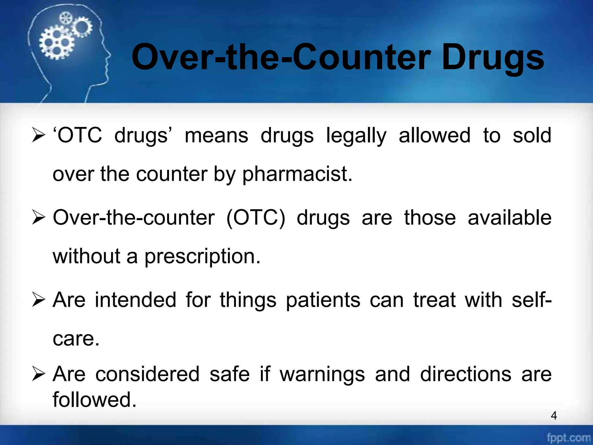 Over the Counter drugs vs Prescription Drugs | PPTX