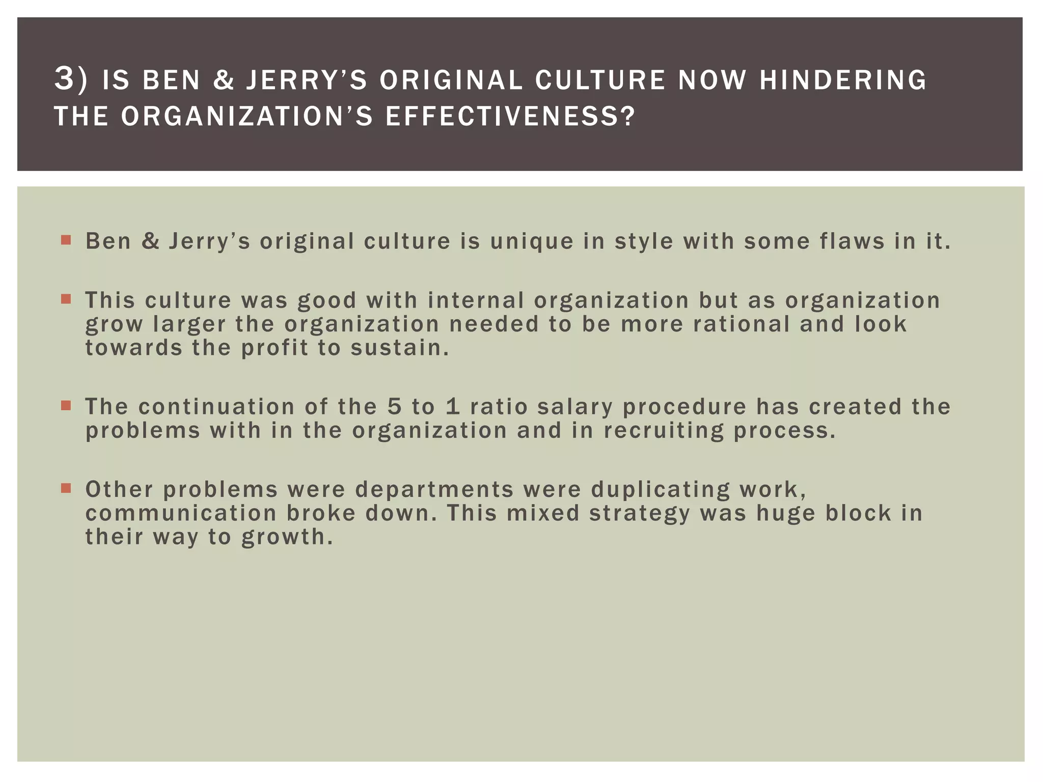 Ben & Jerry Organizational Design | PPTX