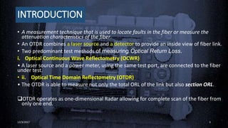 OTDR-OPTICAL TIME DOMAIN REFLECTOMETER | PPTX | Physics | Science