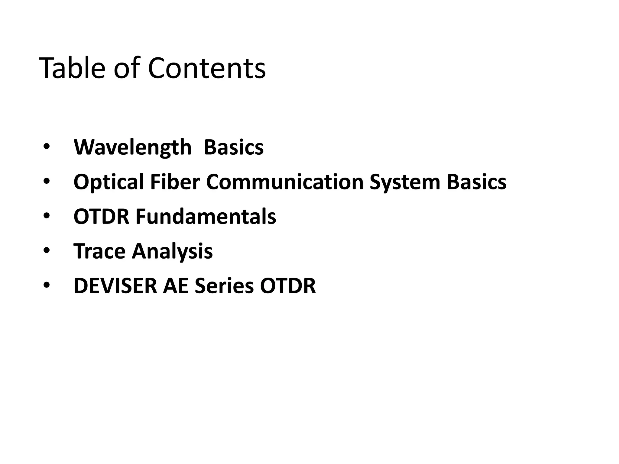 OTDR(OPTICAL TIME DOMAIN REFLECTOMETER) | PPTX