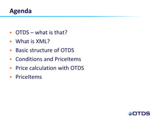 OTDS workshop: Introduction to the Open Travel Data Standard | PPTX