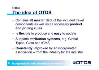 OTDS presentation on Standards at Travel Traction Berlin 2013 | PDF