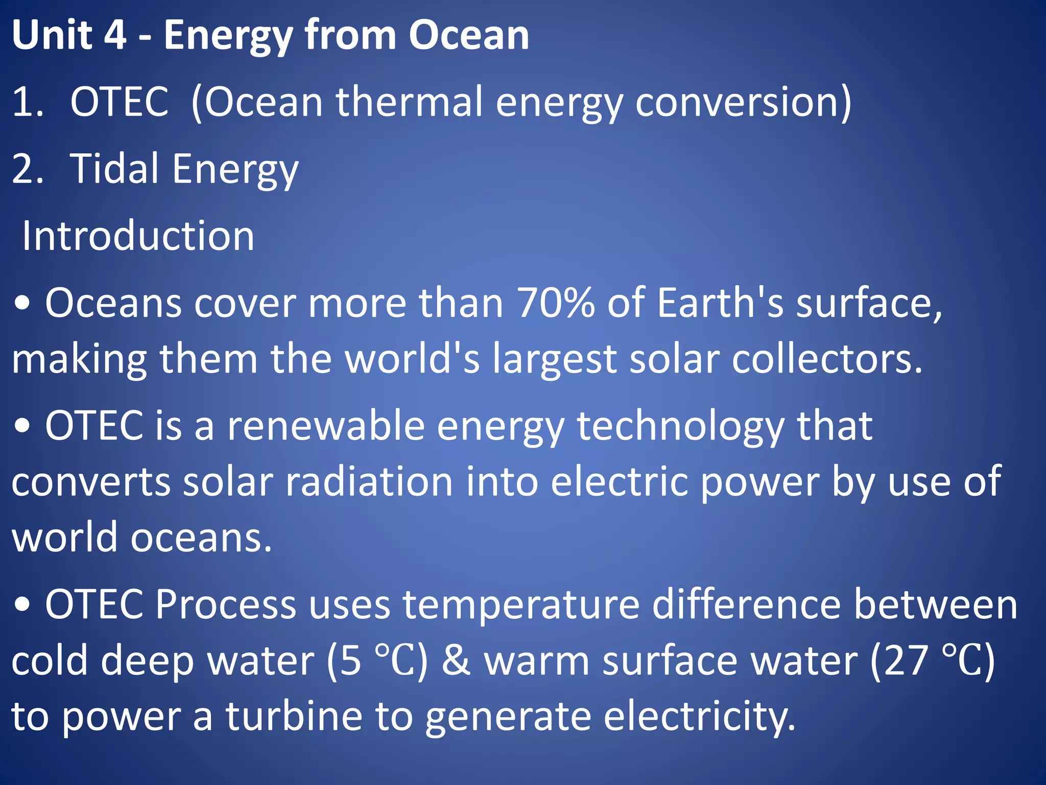 OTEC (Ocean Thermal Energy Conversion) | PPTX
