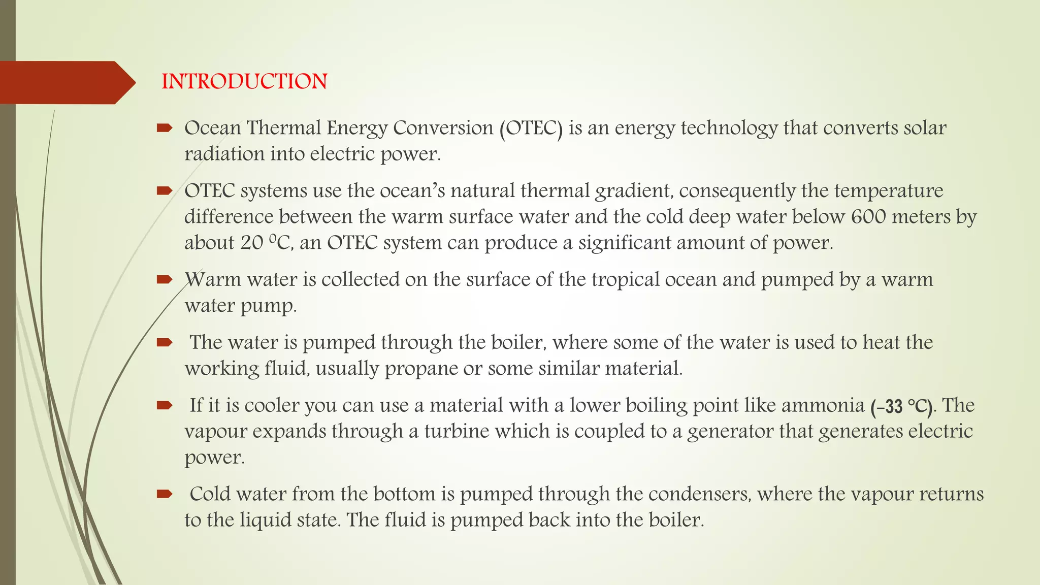 Ocean Thermal Energy Conversion Systems | PPTX