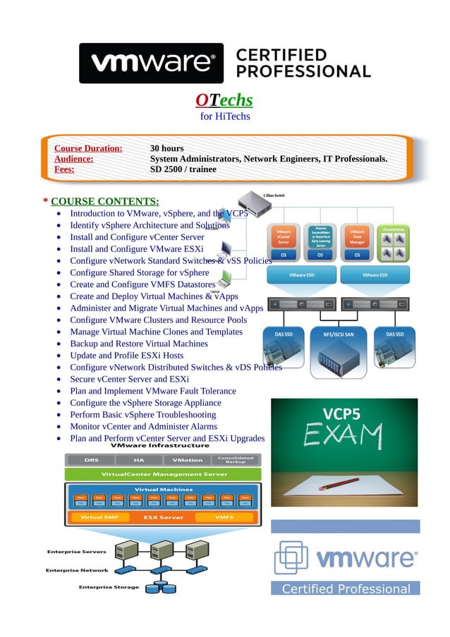 Otechs Advanced Virtualization Administration Vmware Vcp5 Training Course Pdf