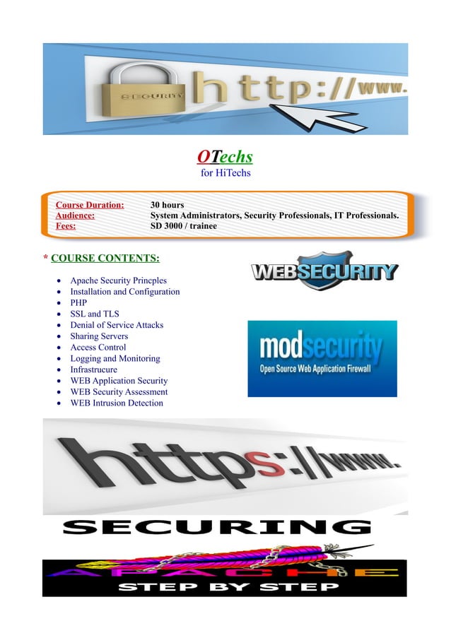 OTechs Advanced WEB Security Training Course | PDF