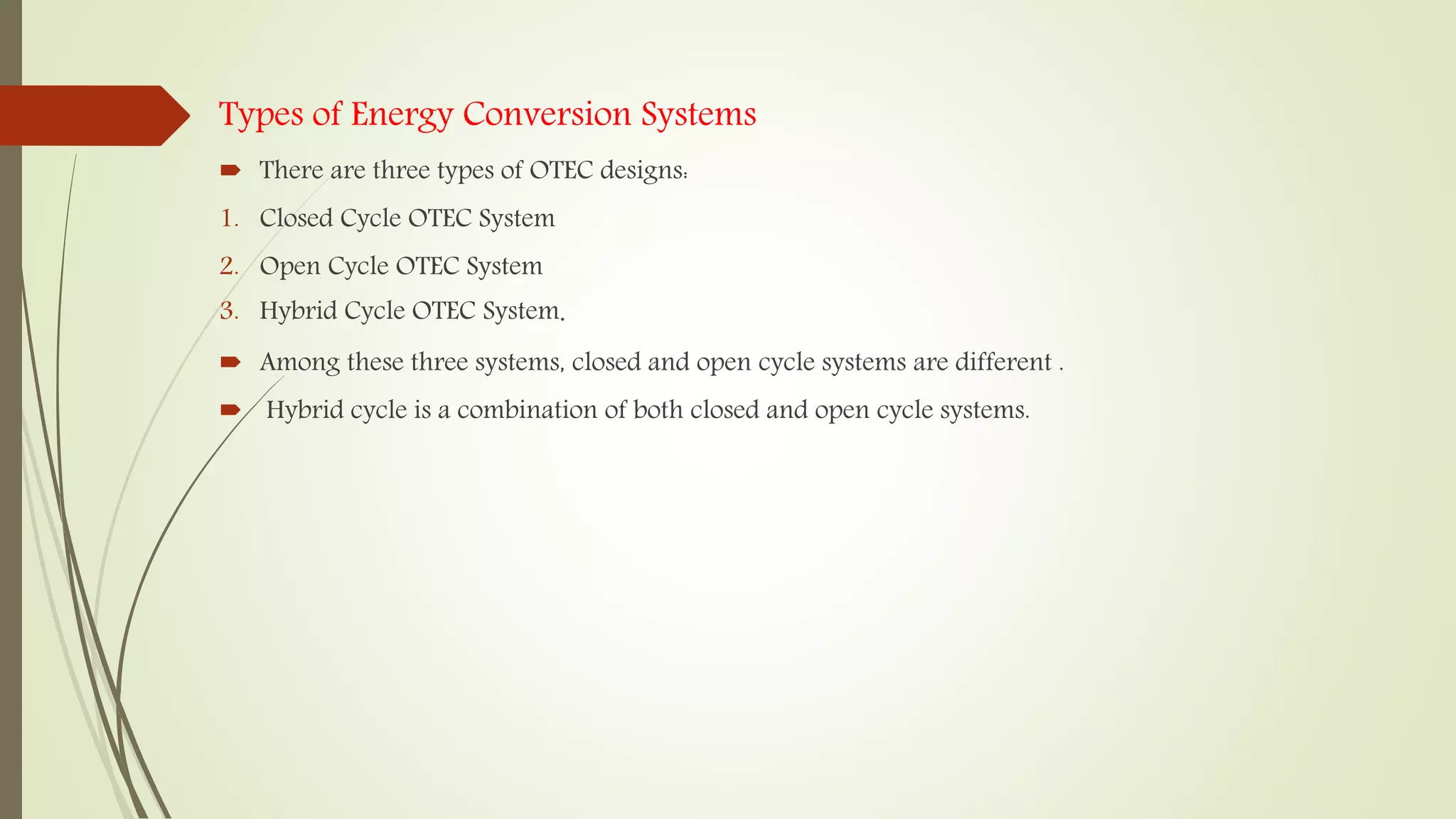 Ocean Thermal Energy Conversion System Pptx