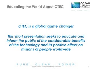 Ocean Thermal Energy - An Introduction | PDF