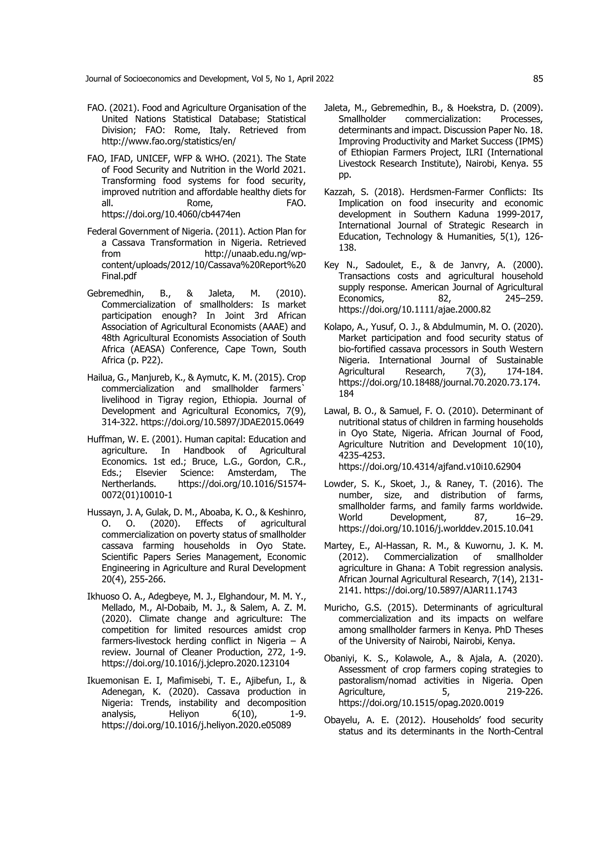 Assessing the determinants of agricultural commercialization and ...