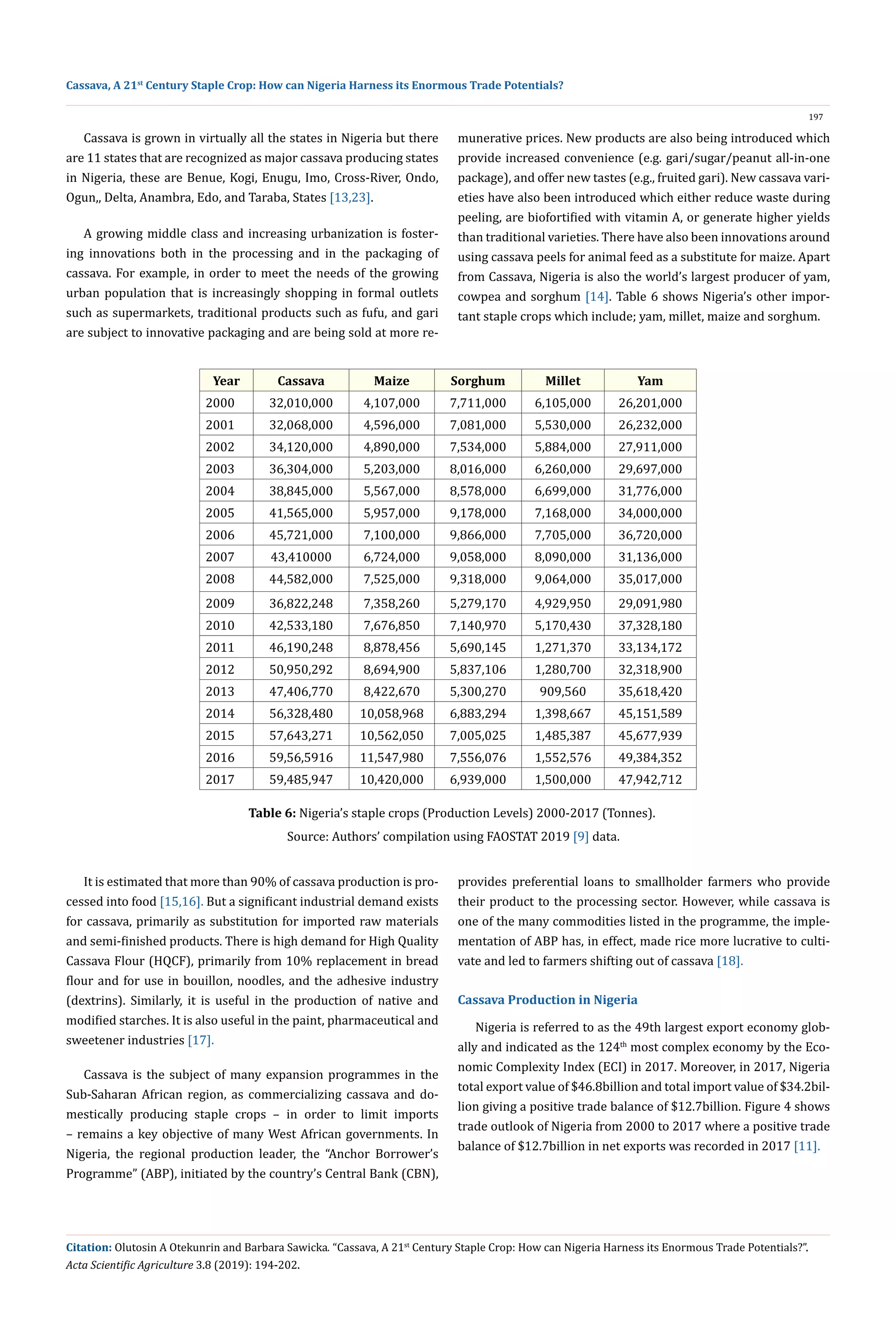 Cassava, a 21st Century Staple Crop: How can Nigeria Harness its ...