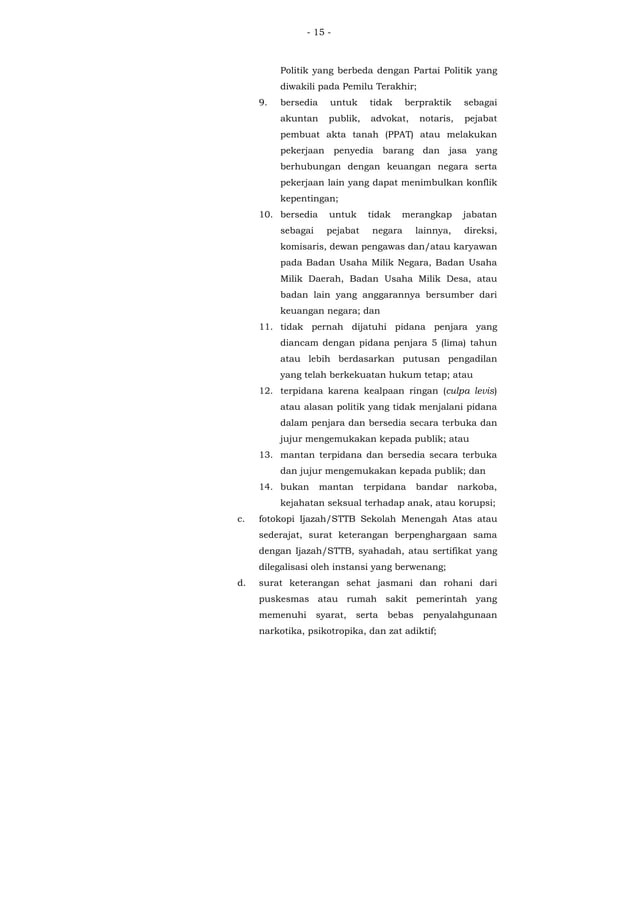 Syarat Menjadi Caleg di Pemilu 2019 | PDF