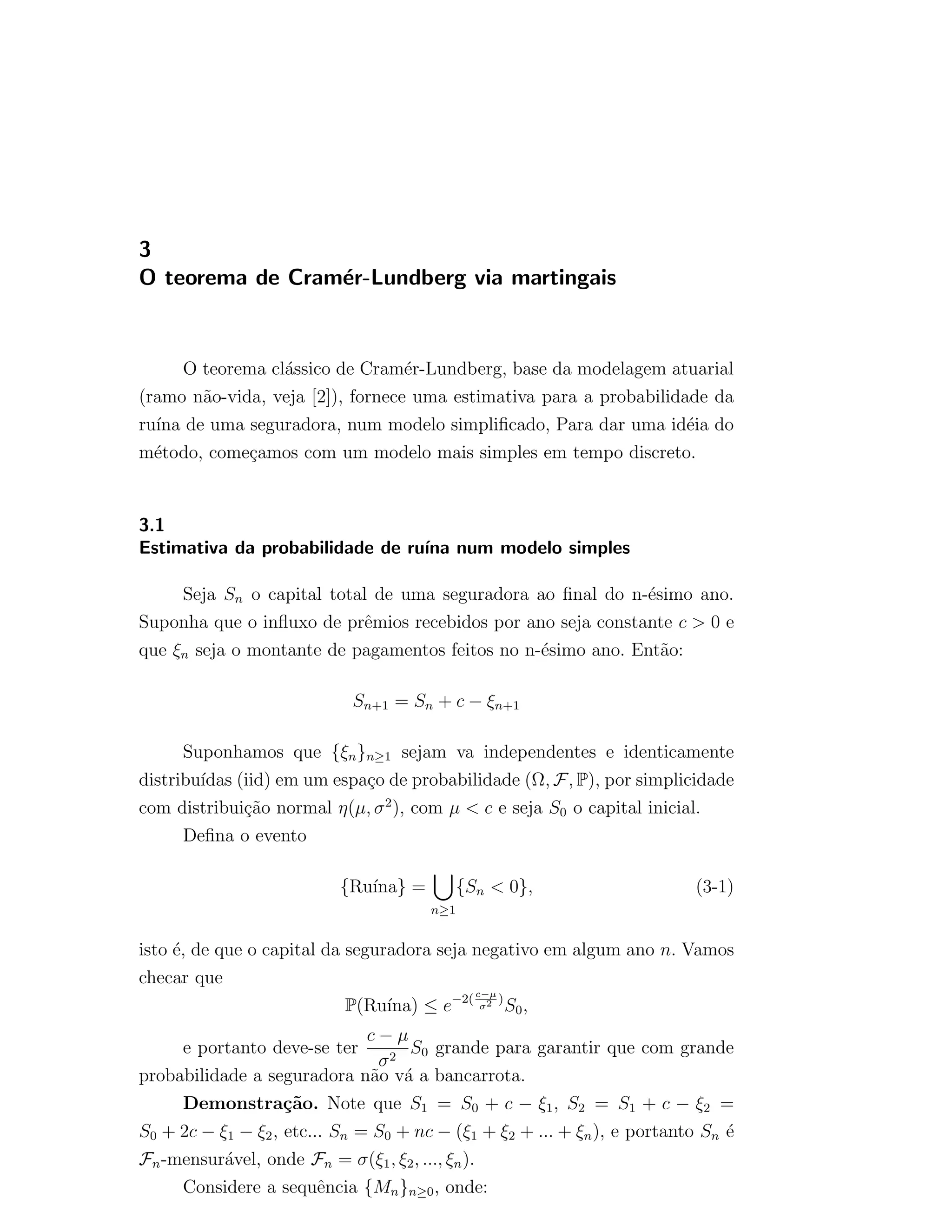 O teorema de cramér lundberg via martingais | PDF