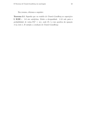 O teorema de cramér lundberg via martingais | PDF