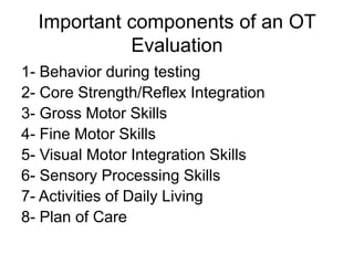 Occupational Therapy Evaluations | PPTX