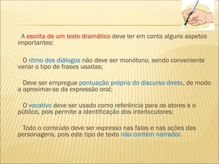 O TEXTO DRAMÁTICO 2.º ciclo, Português: características do texto ...