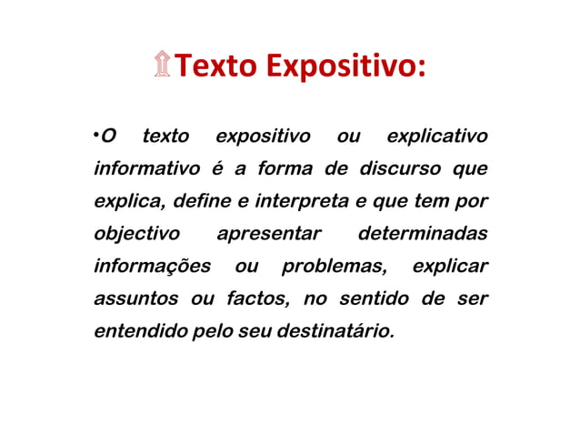 O Texto Expositivo