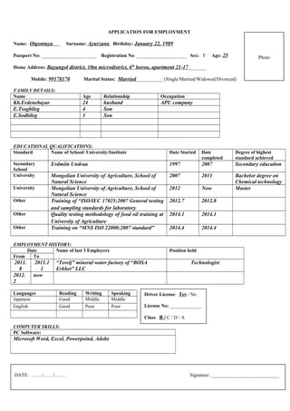 Otgontuya application | PDF