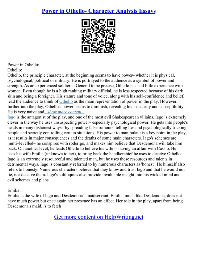 Othello Analysis Essay | PDF