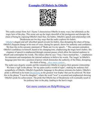 Othello Analysis Essay | PDF