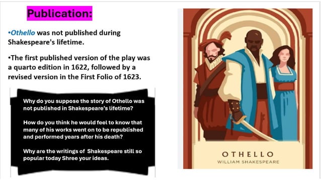 Educational Powerpoint about the History of the Writing of Othello | PPT