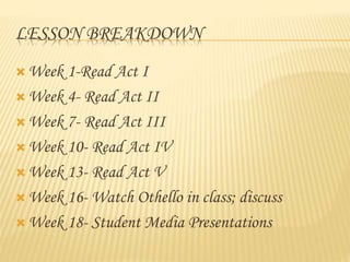 Othello Unit Plan | PPT