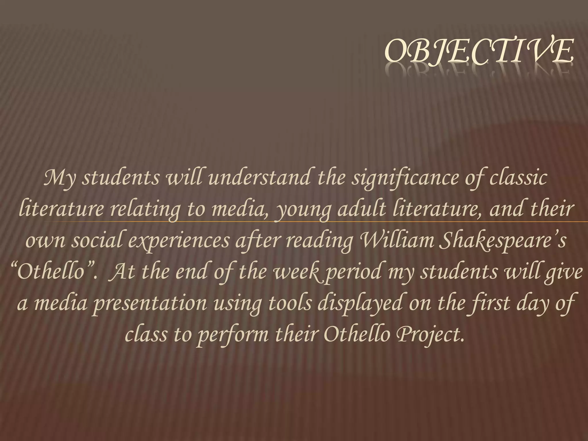 Othello lesson plan | PPT