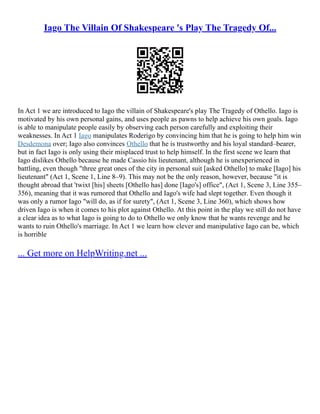 Othello Movie Vs Play | PDF