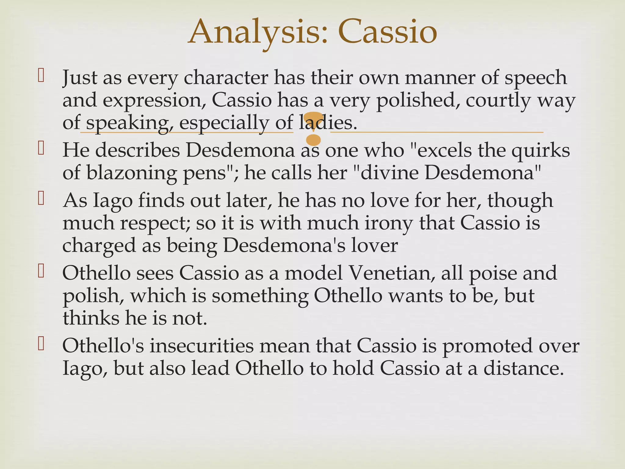 Othello Act II Notes | PPT