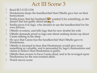 Othello Act III Notes | PPT